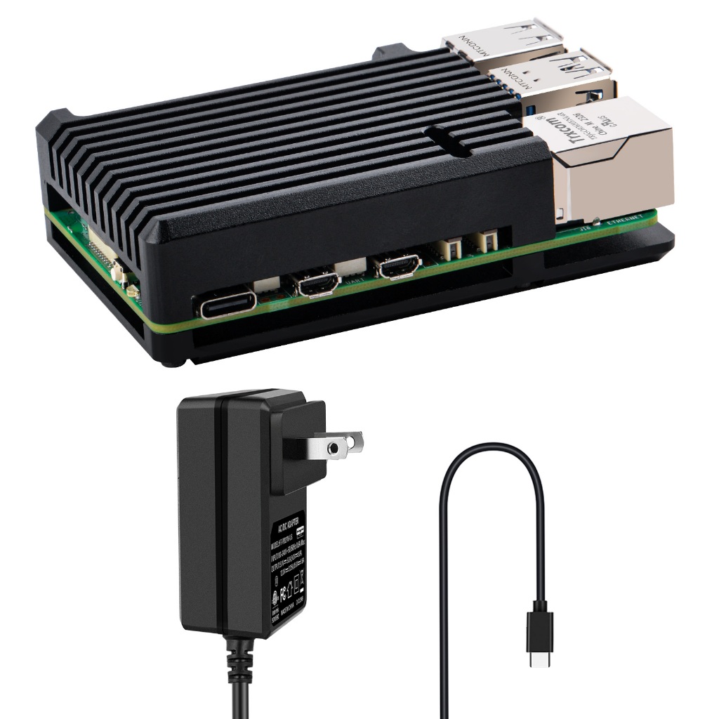 52Pi Raspberry Pi 5 Aluminum Alloy Armor Heatsink Case with 5V 5A USB ...