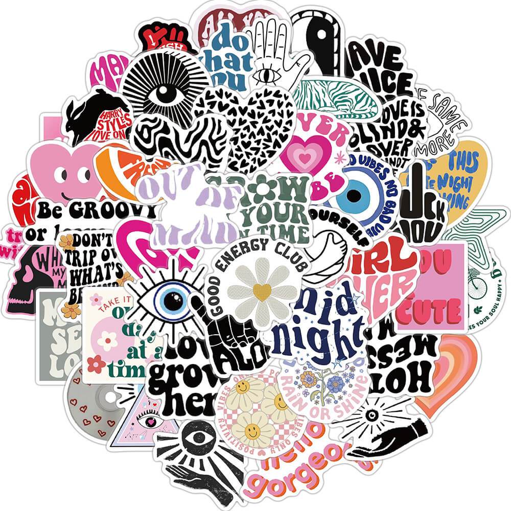 [Large Sticker]50pcs Inspirational Words Stickers Quotes Stickers DIY ...