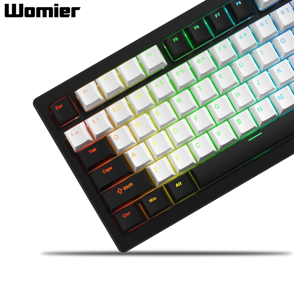 WOMIER PBT Shine Through Keycap, Doubel Shot RGB Backlit Custom Key Cap ...