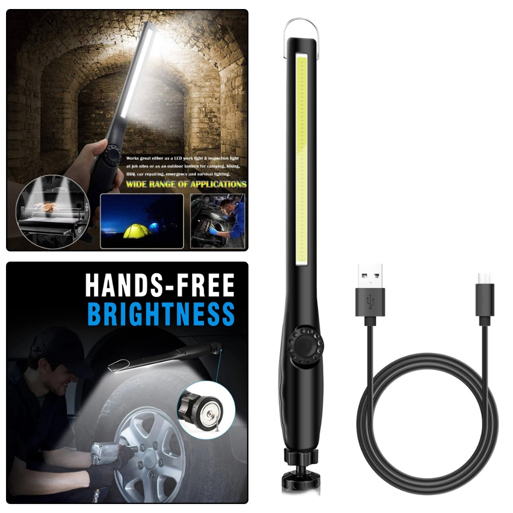 Cob Rechargeable Long Work Light Portable Dimmable LED Maintenance ...