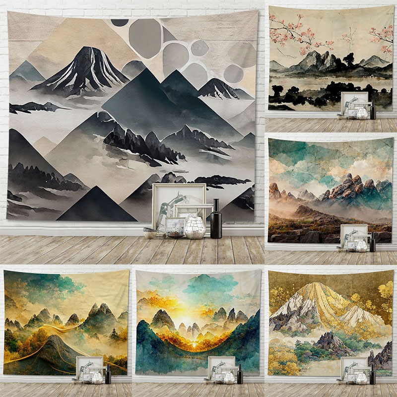 Tapestry Decor Abstract Mountain Landscape Home Decoration Scenery ...