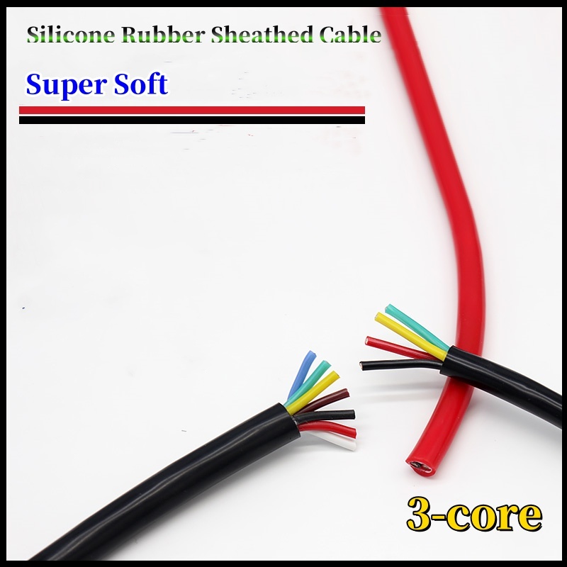 1 meter 0.3 ~ 6mm super soft silicone rubber sheathed cable 3 -core ...