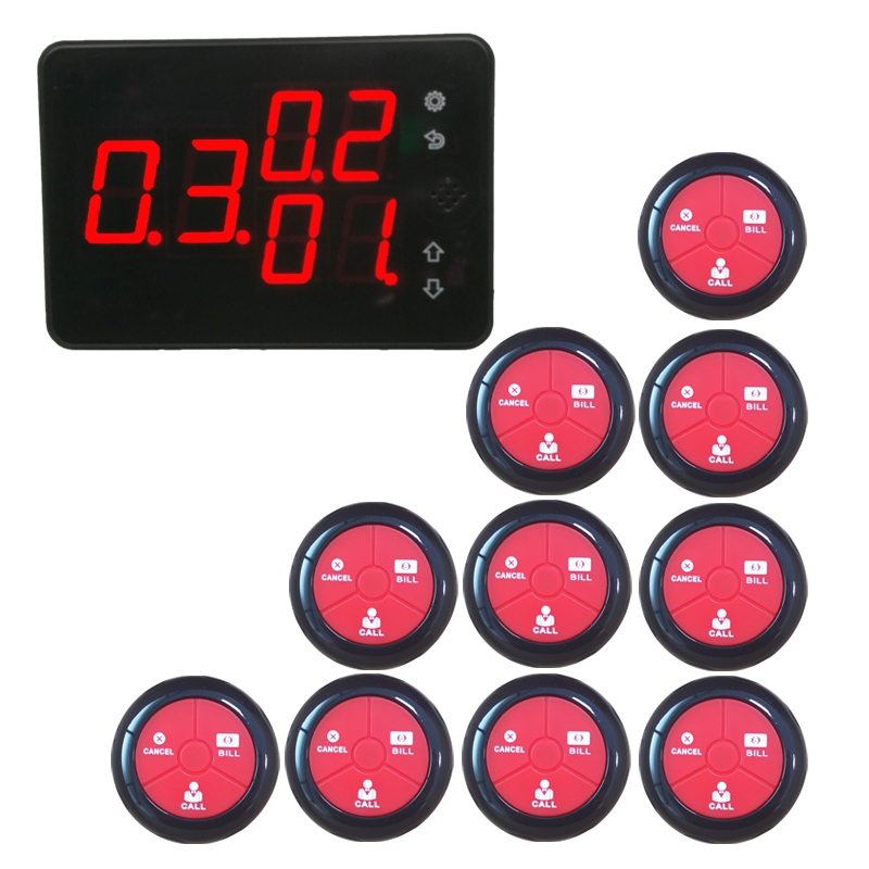 Restaurant Wait System 1 Host 10 Call Buttons For Bar Cafe Customer ...