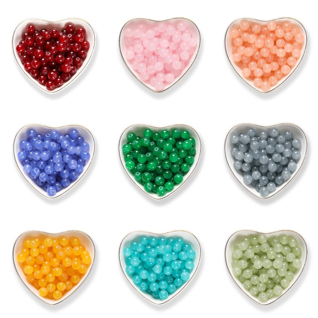 St. kunkka 30Pcs High Quality 8mm Imitation Jade Glass Beads Loose ...