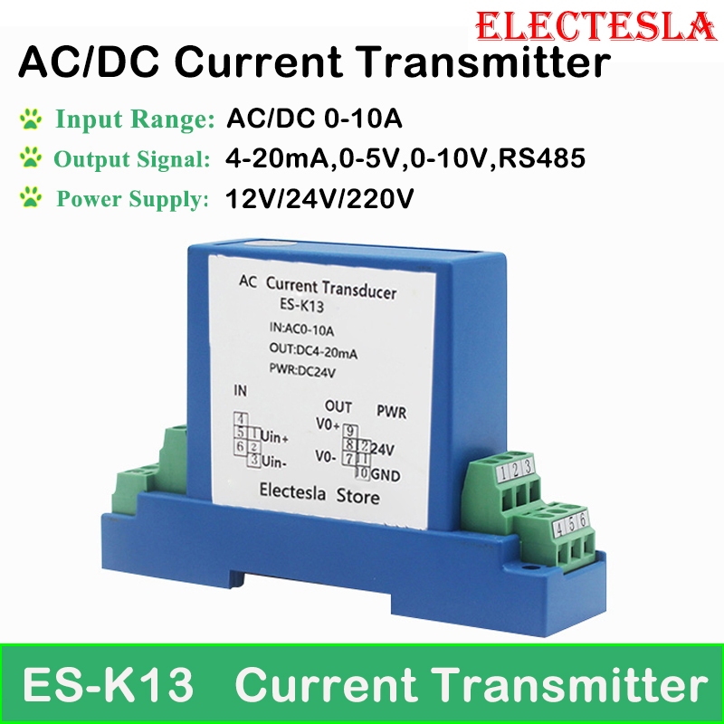 AC DC Current Transmitter 1 in 1 out Din Rail AC 300mA 500mA 800mA ...