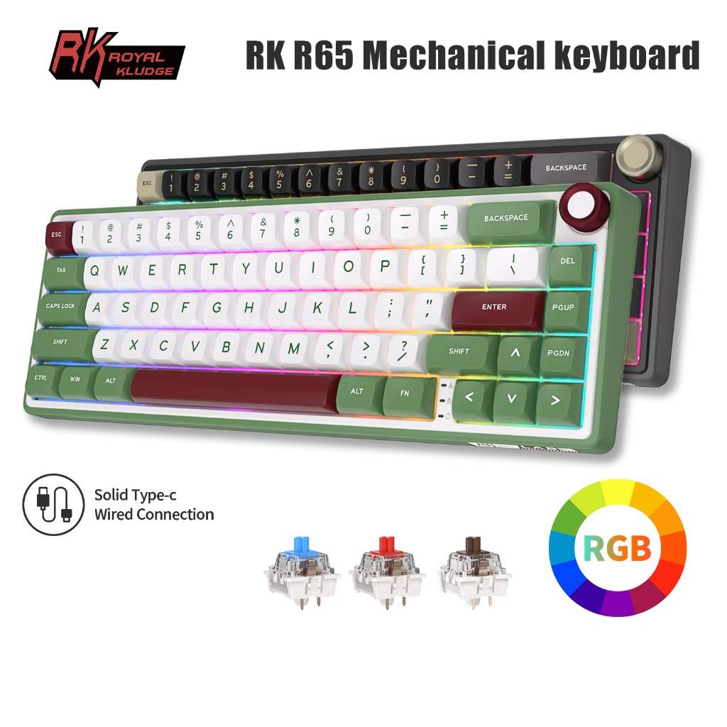 RK ROYAL KLUDGE RK R65 60% Size RGB Hotswap Gasket Structure PBT ...