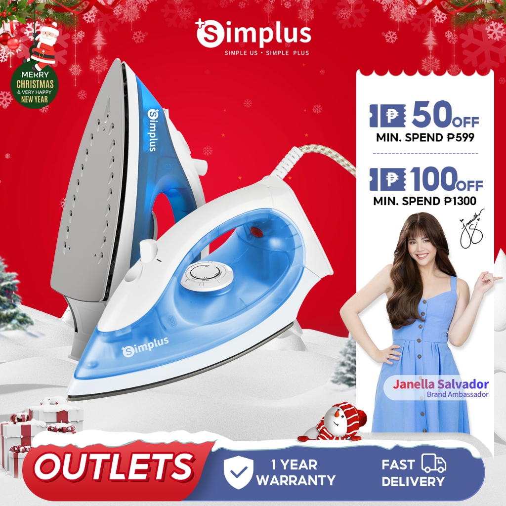 Simplus 2 in 1 Dry & Steam Iron 1300W Garment Steamer Flat Iron ...