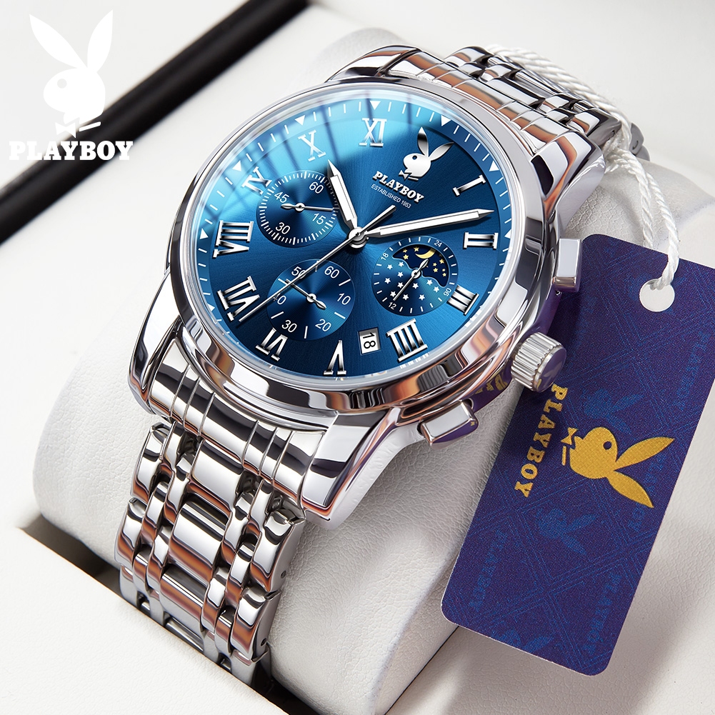 PLAYBOY Watch For Men Waterproof Luminous Chronograph Date Display ...