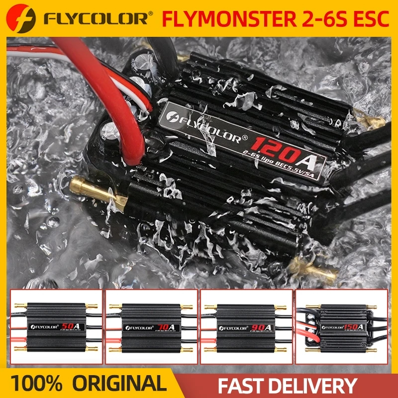 FLYCOLOR FlyMonster Waterproof Brushless ESC 50A/70A/90A/120A/150A 2-6S ...
