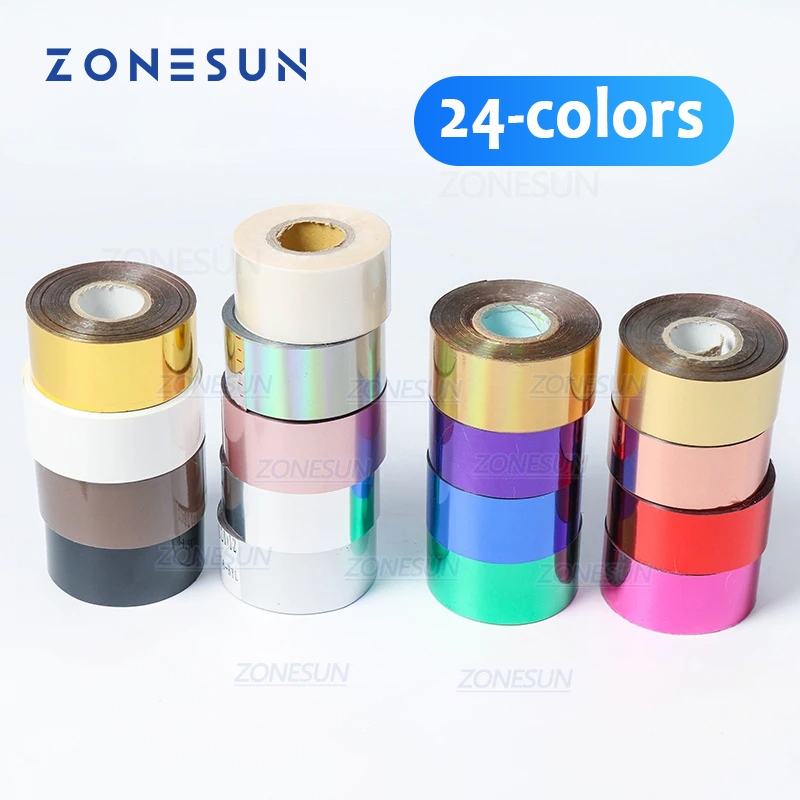 ZONESUN 4cm 24-color Hot Stamping Gold Foil Paper Rolls Heat Transfer ...