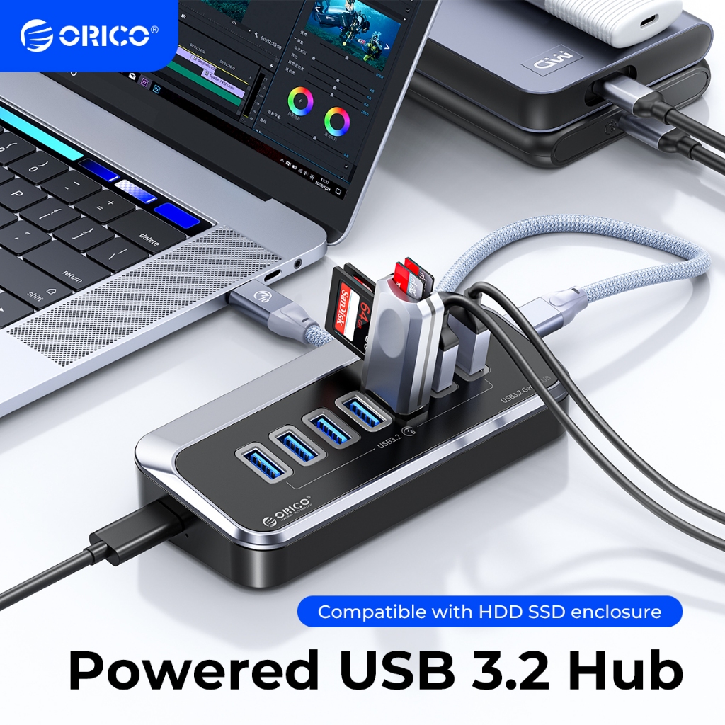 ORICO USB Hub USB 3.0 7 Ports High Speed 5Gbps Extension Hub Type C to USB 3.0 Hub Splitter With ...