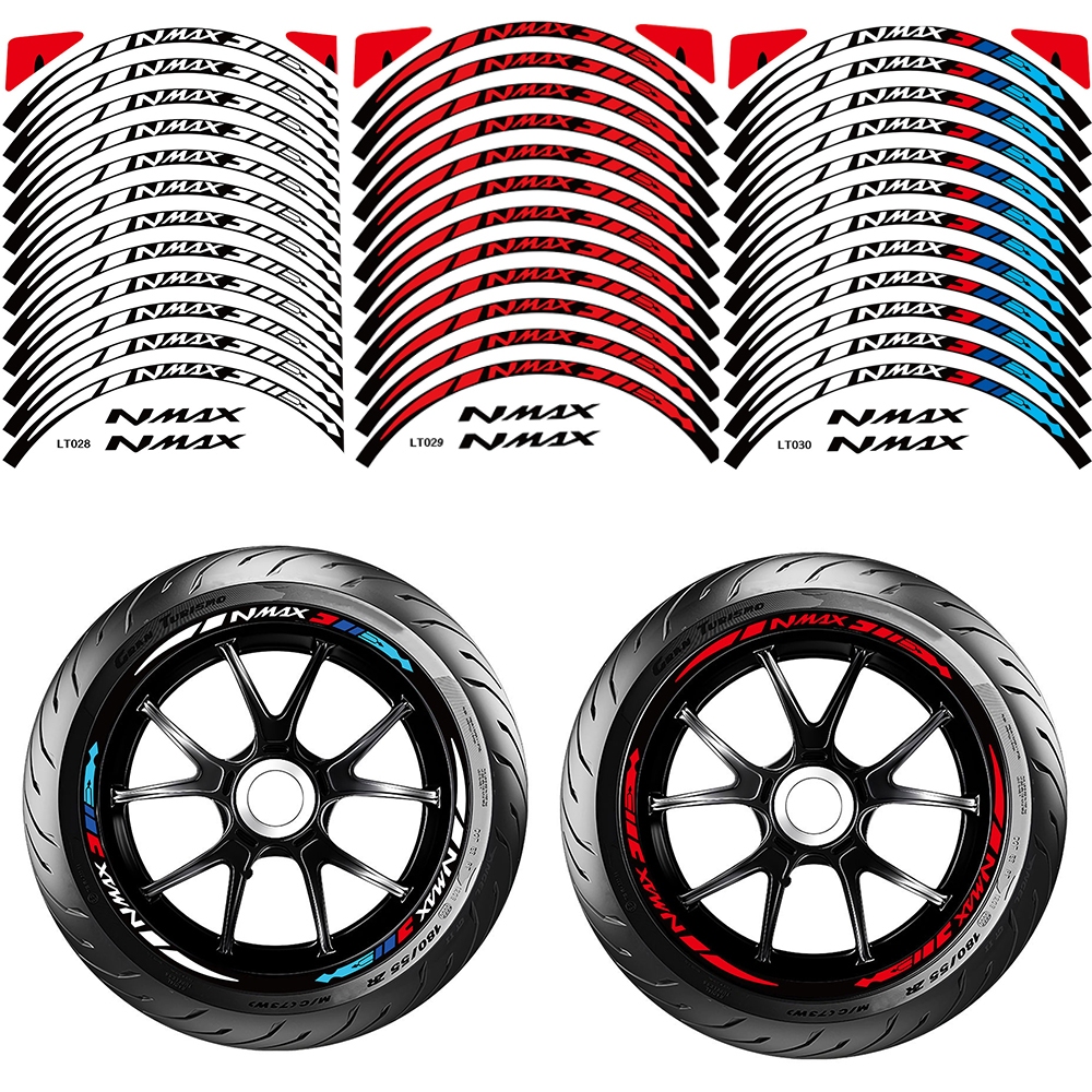 Reflective NMAX 155 Wheel Stickers Motorcycle Tire Strips Racing Rim ...