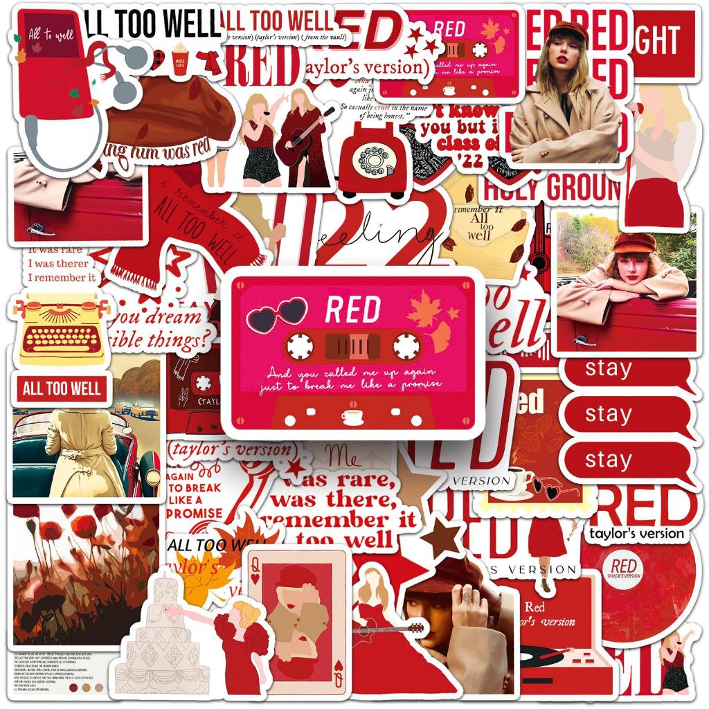 50/10Piece Taylor Swift Red Sticker Waterproof For Phones Laptop ...