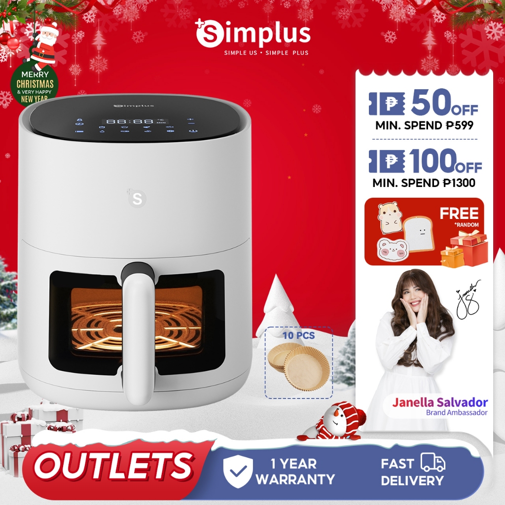Simplus Air Fryer 5L Viewable Window Digital Touch Screen Oil Free ...