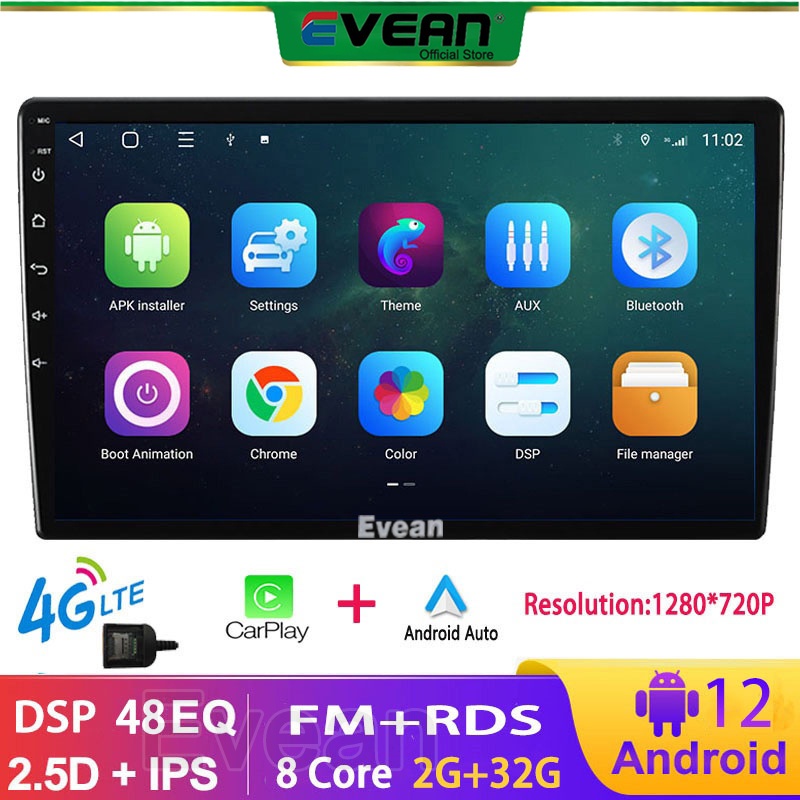 TS18 Octa Core 1.6gHz Android Car Stereo Radio Bluetooth 2Din ...