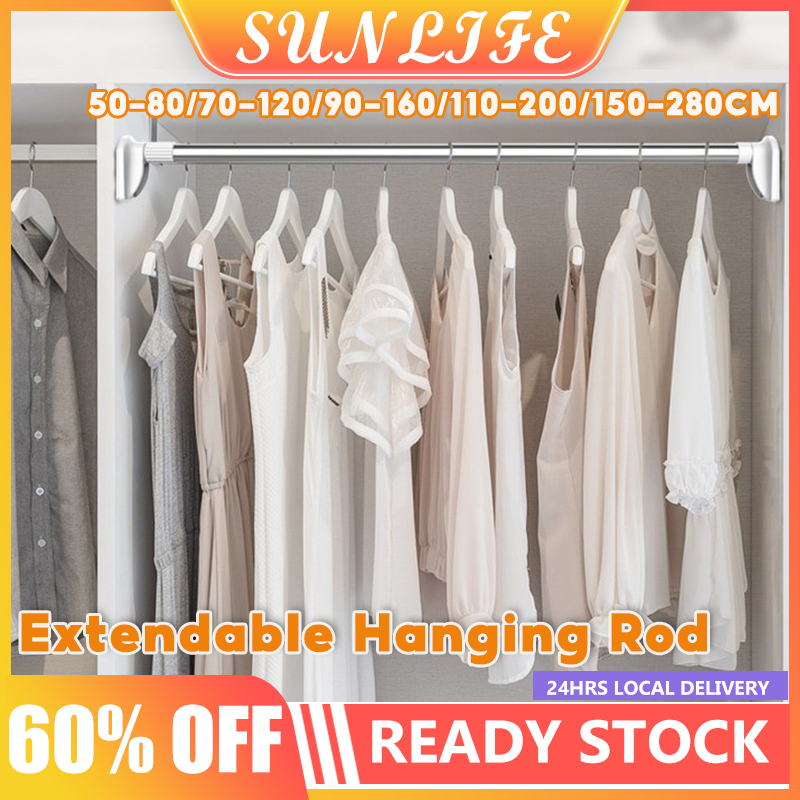 Sunlife 50-280CM Extendable No Drilling Pole Adjustable Telescopic ...