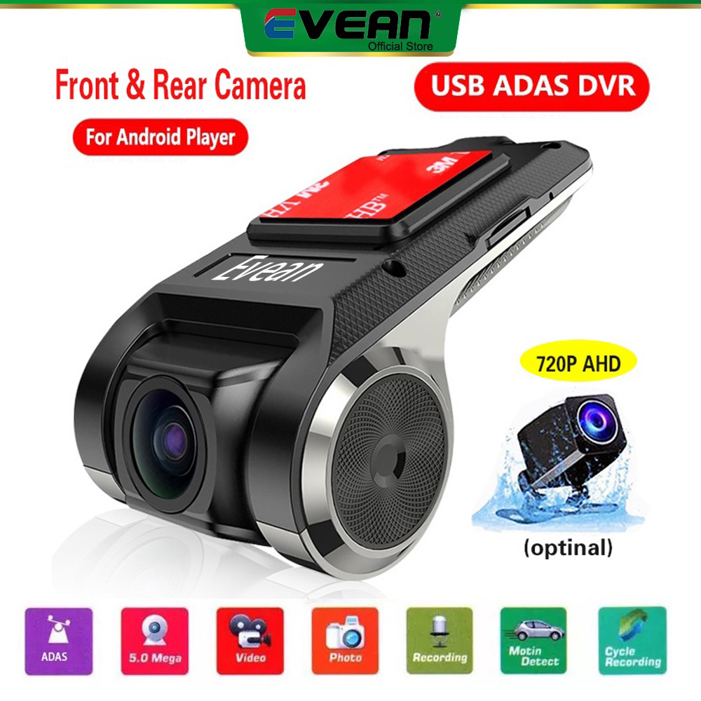 Car DVR Dash Camera USB Front and Rear Dual Lens Video Recorder 720P ...
