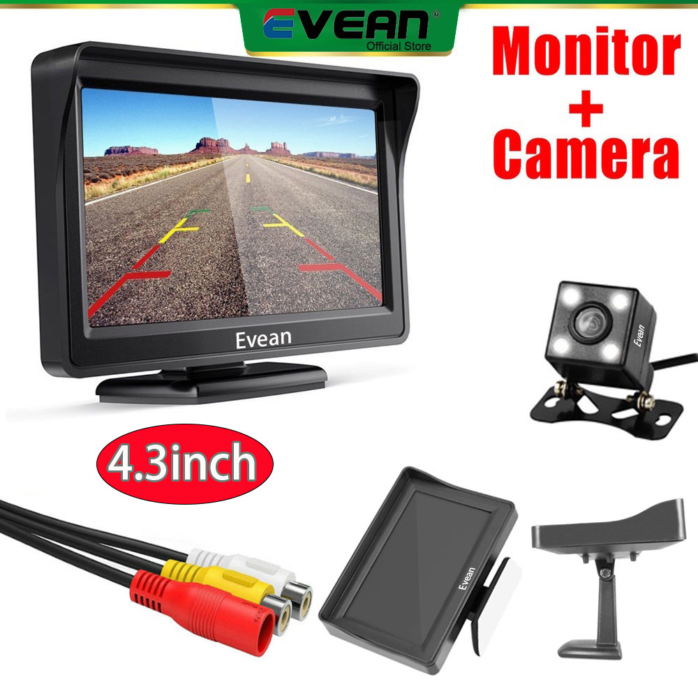12-24V 4.3" Inch IPS Car Rear View Camera Monitor Backup Reverse Camera ...