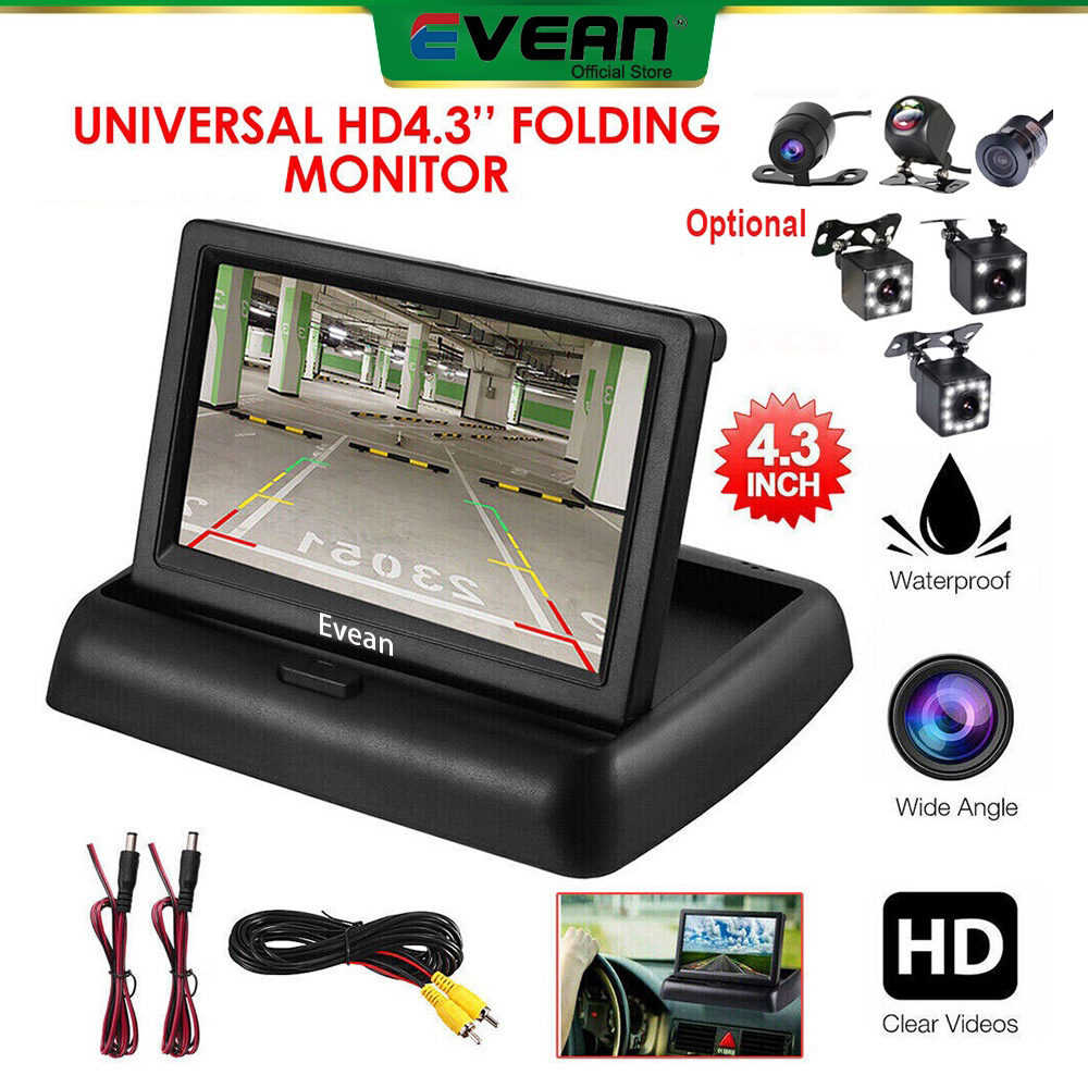 Foldable Car Monitor 4.3" Screen For Rear View Reverse Camera TFT LCD ...