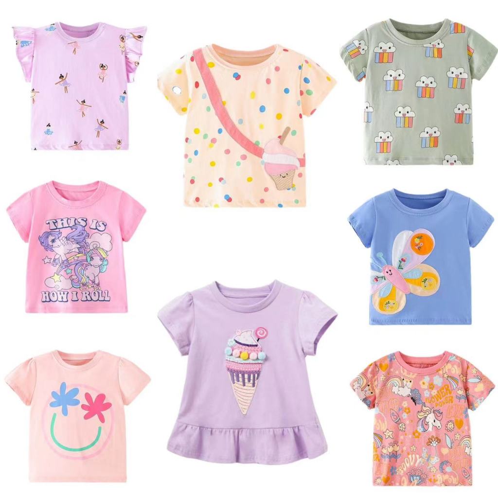 Children's T-shirts for girls in summer new children's short-sleeved T ...