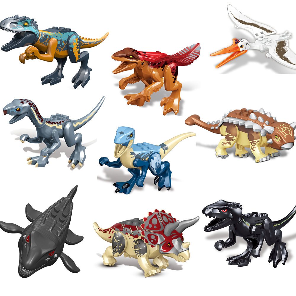 Dinosaur Toys Building Blocks Jurassic T-Rex Tyrannosaurus Velociraptor ...