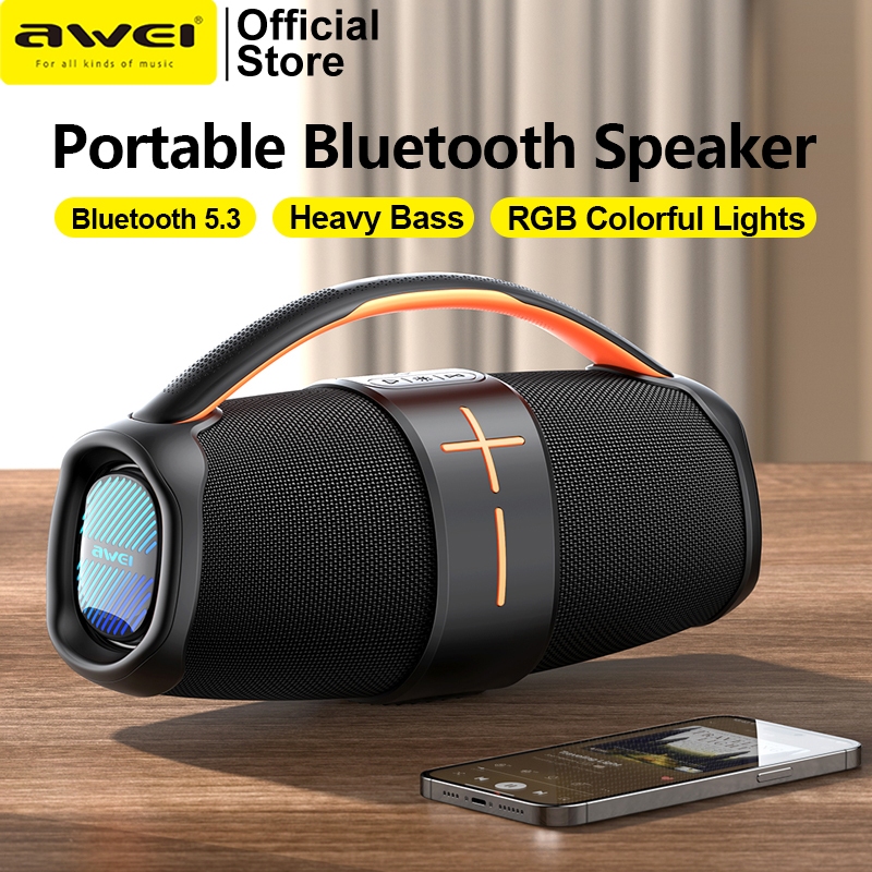 Awei Y887 Bluetooth Speaker Portable Speaker Heavy Bass HIFI Stero IPX5 Waterproof 3600mAh Long ...