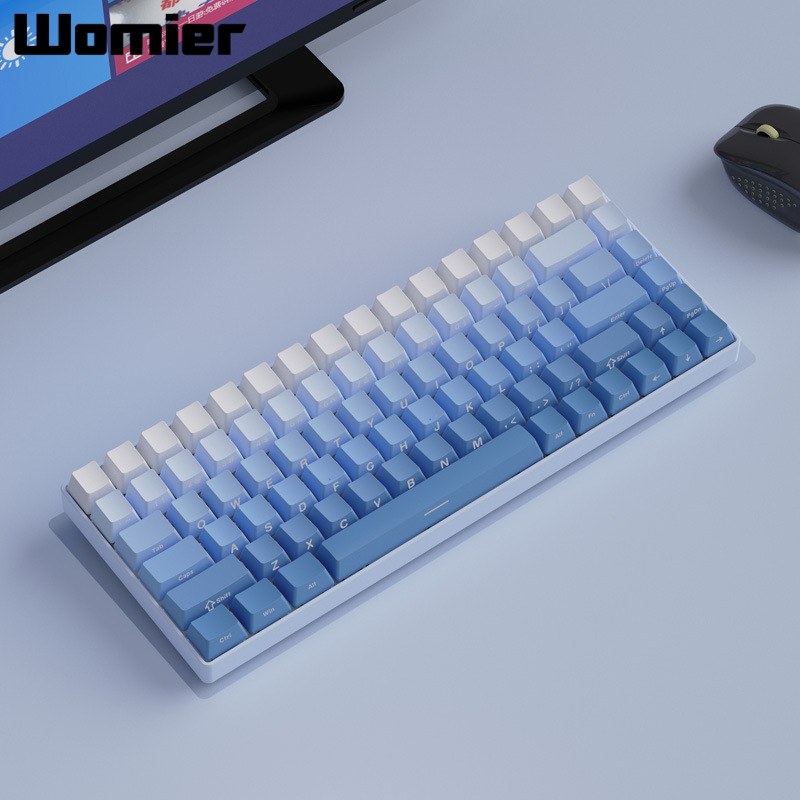 WOMIER 136 Keys Keycaps Side Printed PBT Key Cap Shine Through Blue ...