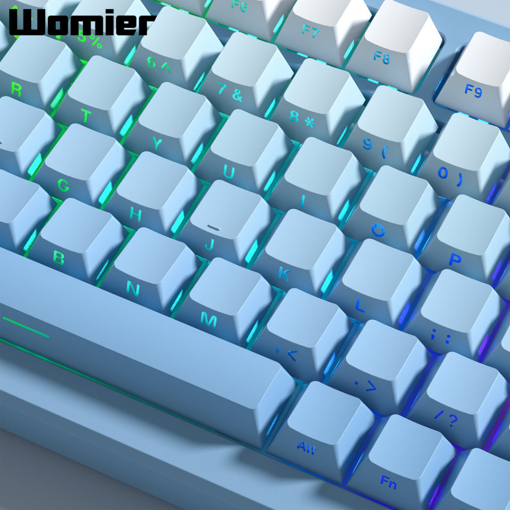 WOMIER 136 Keys Keycaps Side Printed PBT Key Cap Shine Through Blue ...