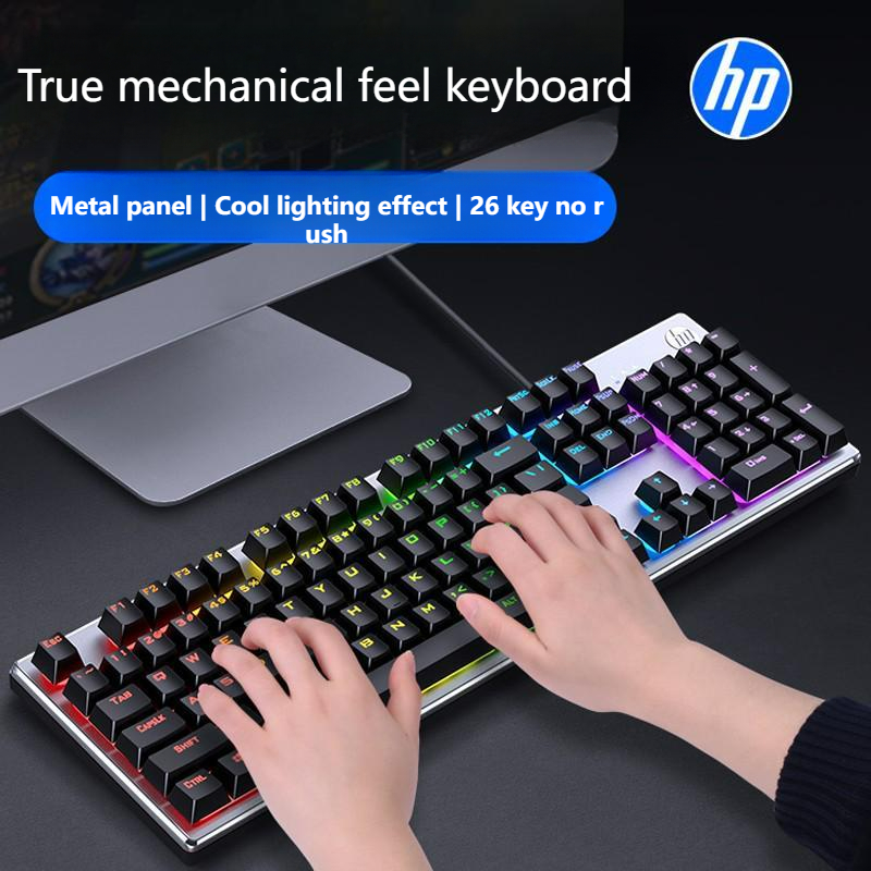Hp K500Y Gaming Luminous Mechanical Feel Keyboard Computer Gaming ...