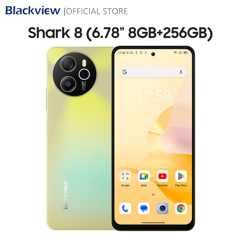 Blackview Shark 8 6.78" 2.4K 120Hz Display MediaTek Helio G99 8GB+128GB/256GB 64MP Camera 4G ...