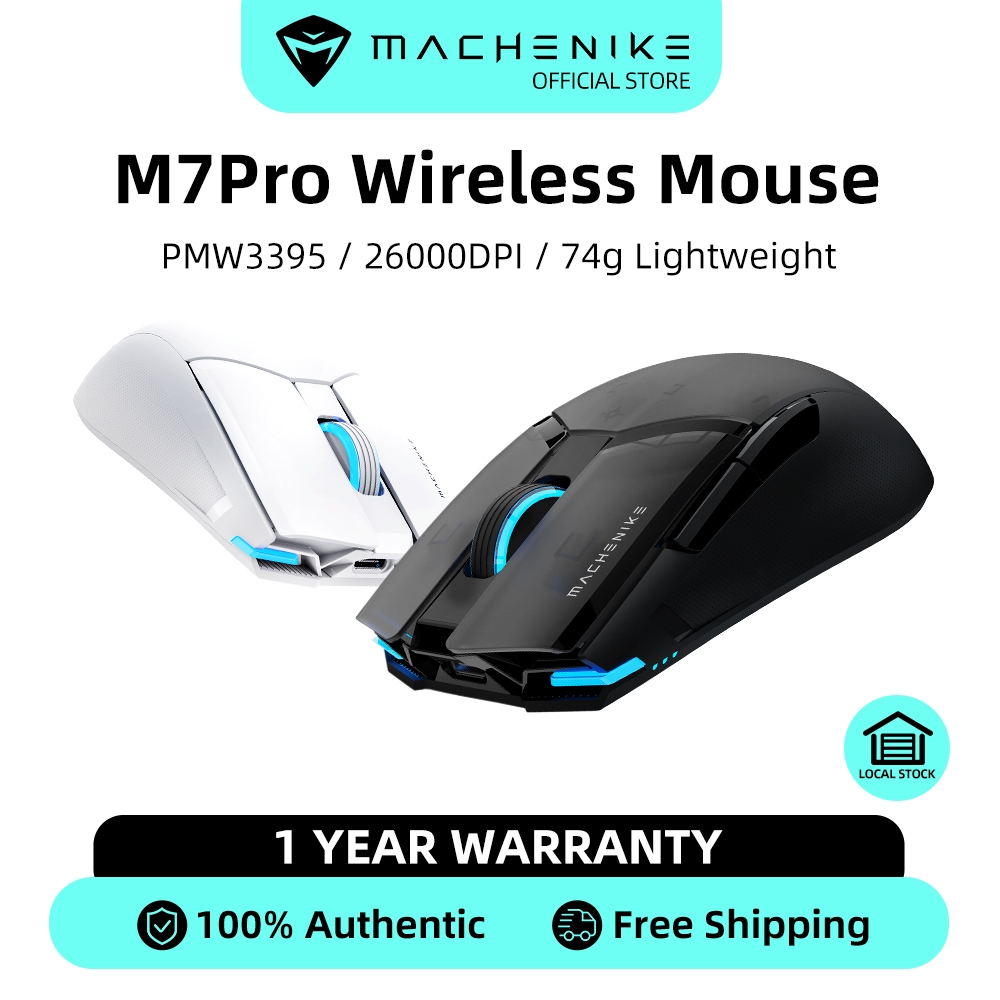 Machenike M7 Pro Gaming Mouse PAW3395, PAW3104 Dual Mode Wireless Mouse, Ultra-lightweight ...
