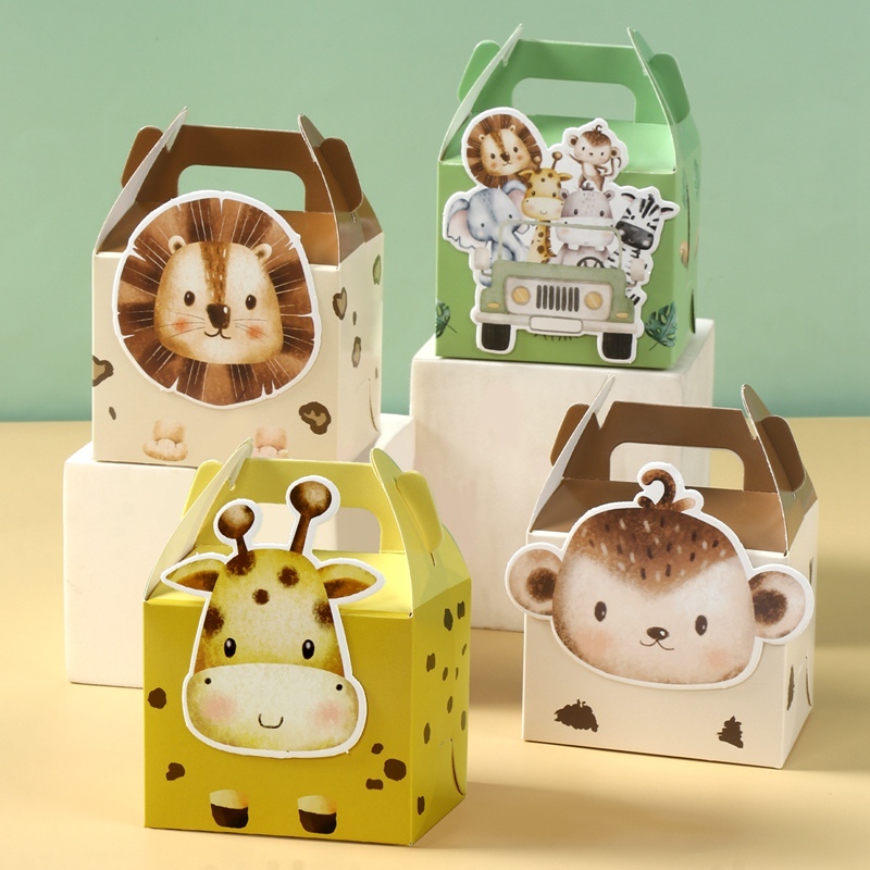 7pcs/lot Cute Animal Candy Boxes Jungle Safari Party Decorations Zoo ...