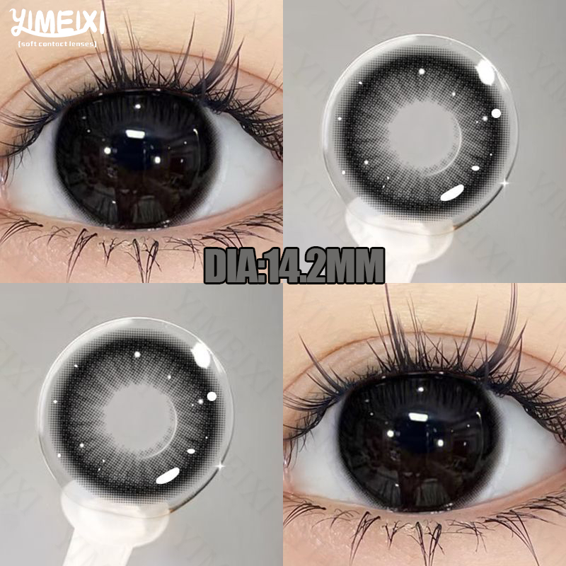 Yimeixi Black Contact Lenses with Grades 14.2MM Daily Disposable ...