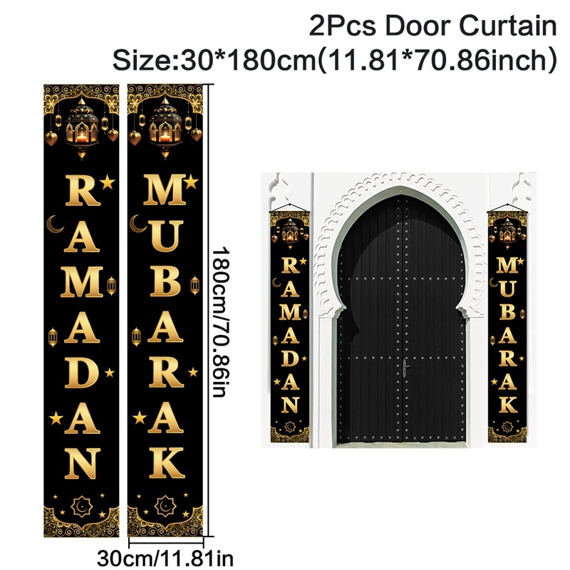4 Style Eid Mubarak Door Curtain Decorations Ramadan Mubarak Door Sign ...