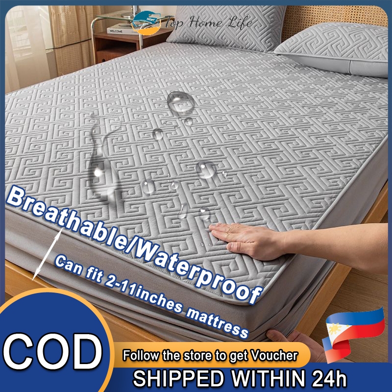 Garterized Waterproof Mattress Protector Cover Thicken Non-Slip ...