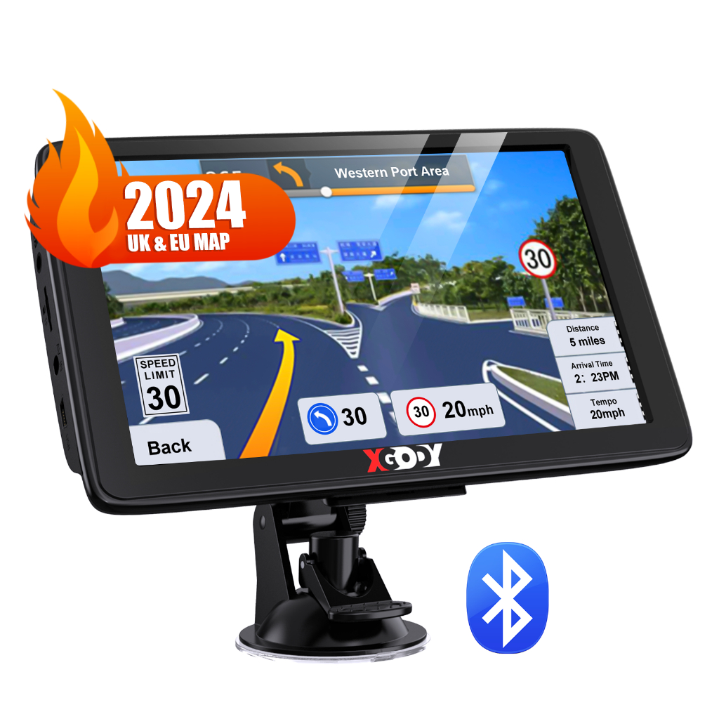 XGODY 7 Inch Car GPS Navigation Truck GPS 256M+8G Navigtor Touch Screen Visor Satellite ...