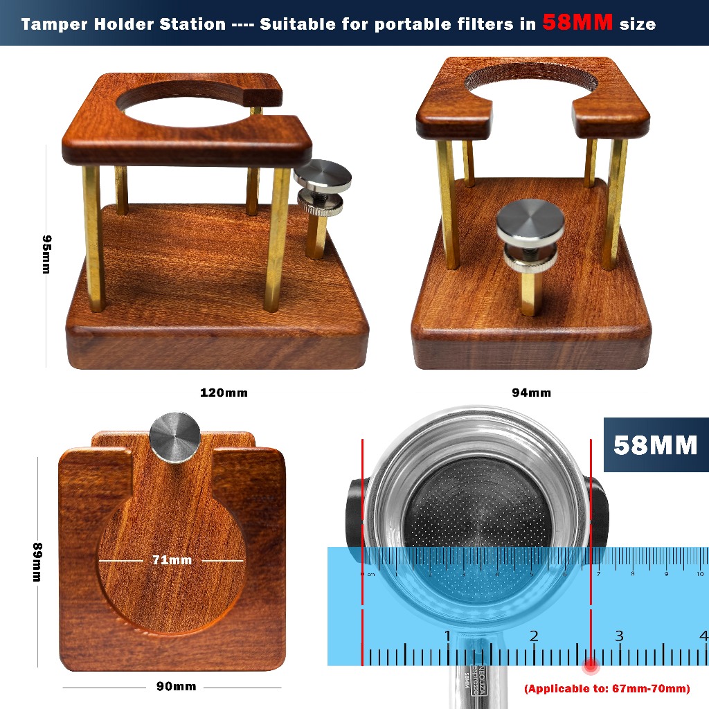 NEOUZA Espresso 51/54/58mm Tamper Station Coffee Tamping Stand Holder ...
