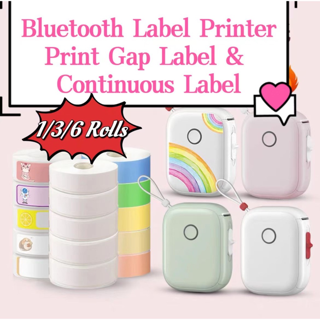 Marklife P12 Portable Bluetooth Inkless Label Printer Label Maker for ...