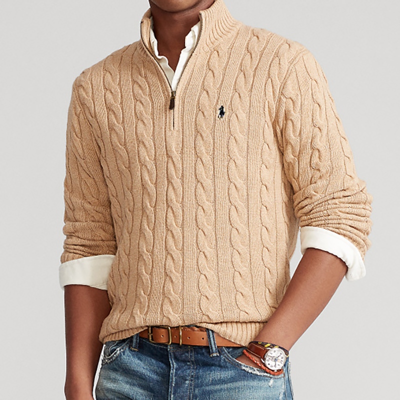 RL Paul Sweater Half zipper Men's Autumn and Winter Classic Horse Logo ...