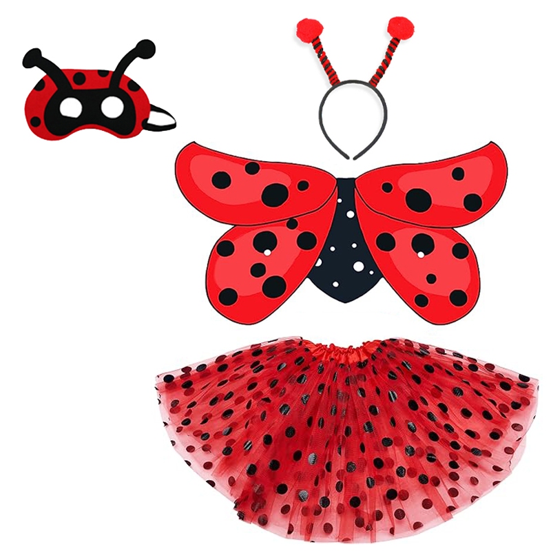 Kids Stage Performance Set Ladybug Bee Cape Set Ladybug Mask Headgear ...