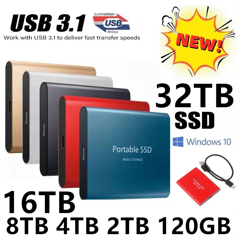 External HDD 32TB 16TB 8TB 4TB 2TB SSD Storage USB3.1 Memory Transfer ...