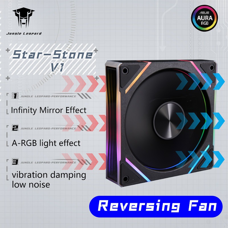 Jungle Leopard Star-Stone V1 ARGB CPU Fan 120mm Infinity Mirror 5V 3PIN ...