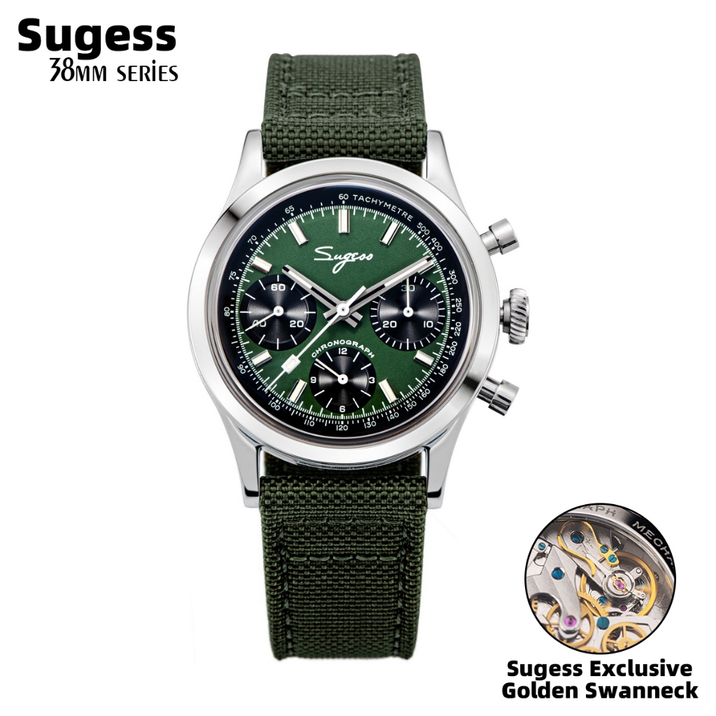 Sugess S411-1902 38mm Watch of Men Chronograph Original ST1902 Movement ...
