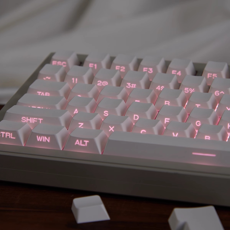 【Keycap Only】White Side Engraved Keycap Shine Through 131 Keys Cherry ...