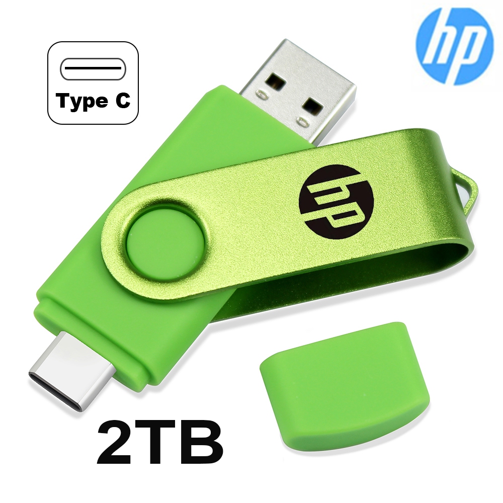 Pen Drive 2 In 1 HP Dual Type C USB Flash 2TB Mental High Speed U ...