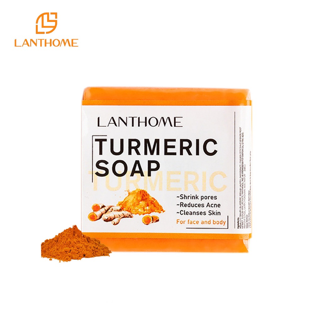 LANTHOME Anti Acne Soap Prevents Blackheads Whiteheads Pimples Turmeric ...