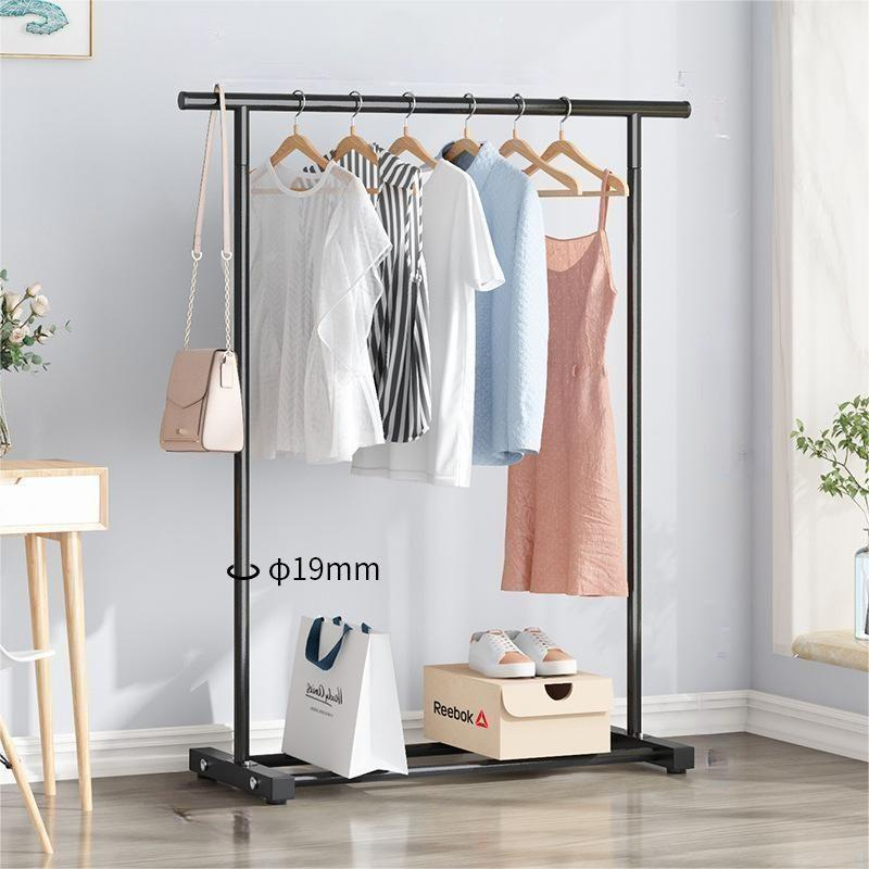 Clothes Rack Floor Hanger Single Rod Clothes Drying Rack Floor Hanging ...