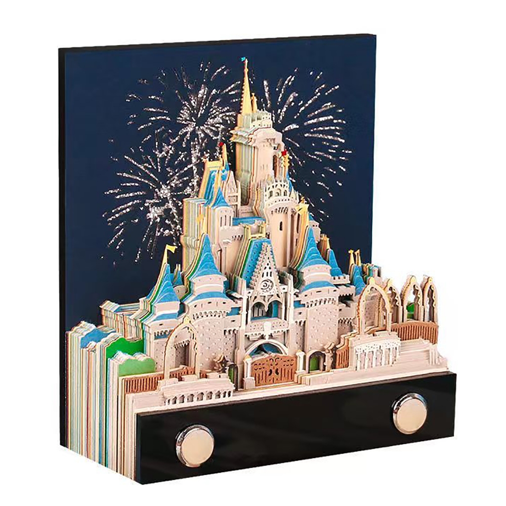 Time Piece Calendar, 2024 Desk Calendar With LED Lights, 3D Castle ...