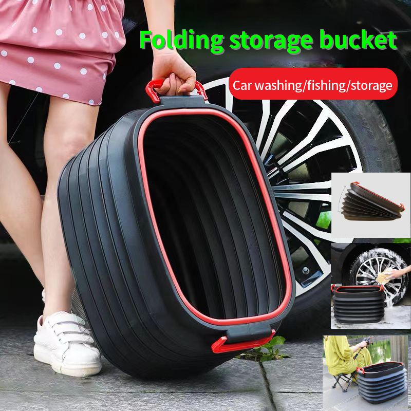 Folding Bucket for Car Large Car Portable Storage Bucket Car Wash ...