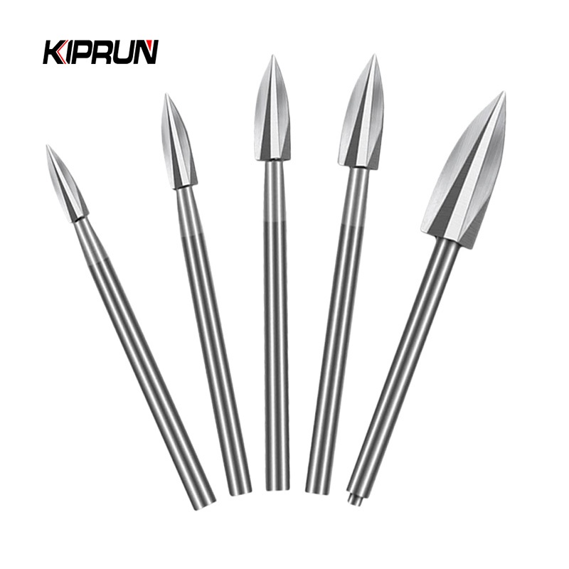KIPRUN 5PCS Wood Engraving Drill Bit, Steel Solid Carbide Grinding Burr ...